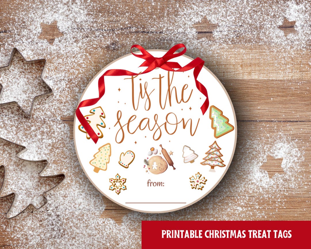 Cute Holiday Treat Tags Printables - Christmas Baking Gift Tags Instant ...