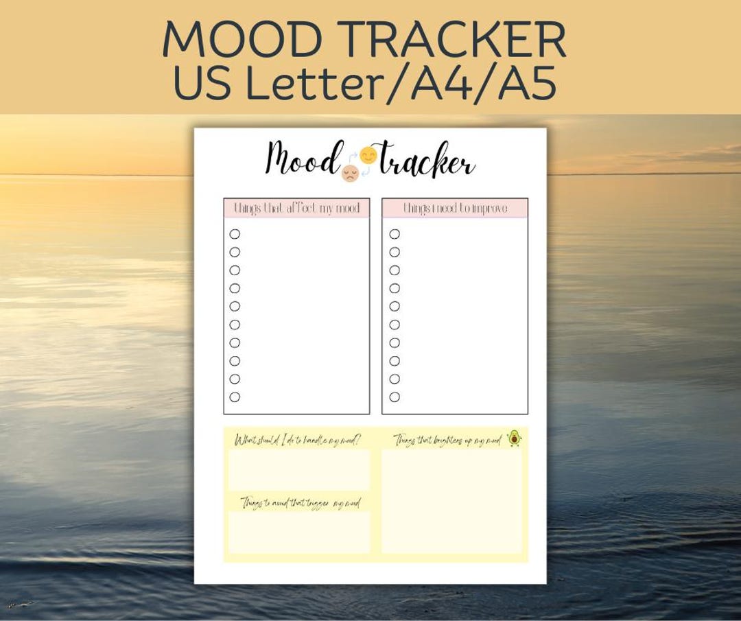 Mood Tracker Printable/mood Log/mood Journal/feelings Tracker/emotional ...
