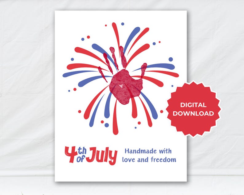 Printable Fourth of July Handprint Craft-digital Download-kids ...