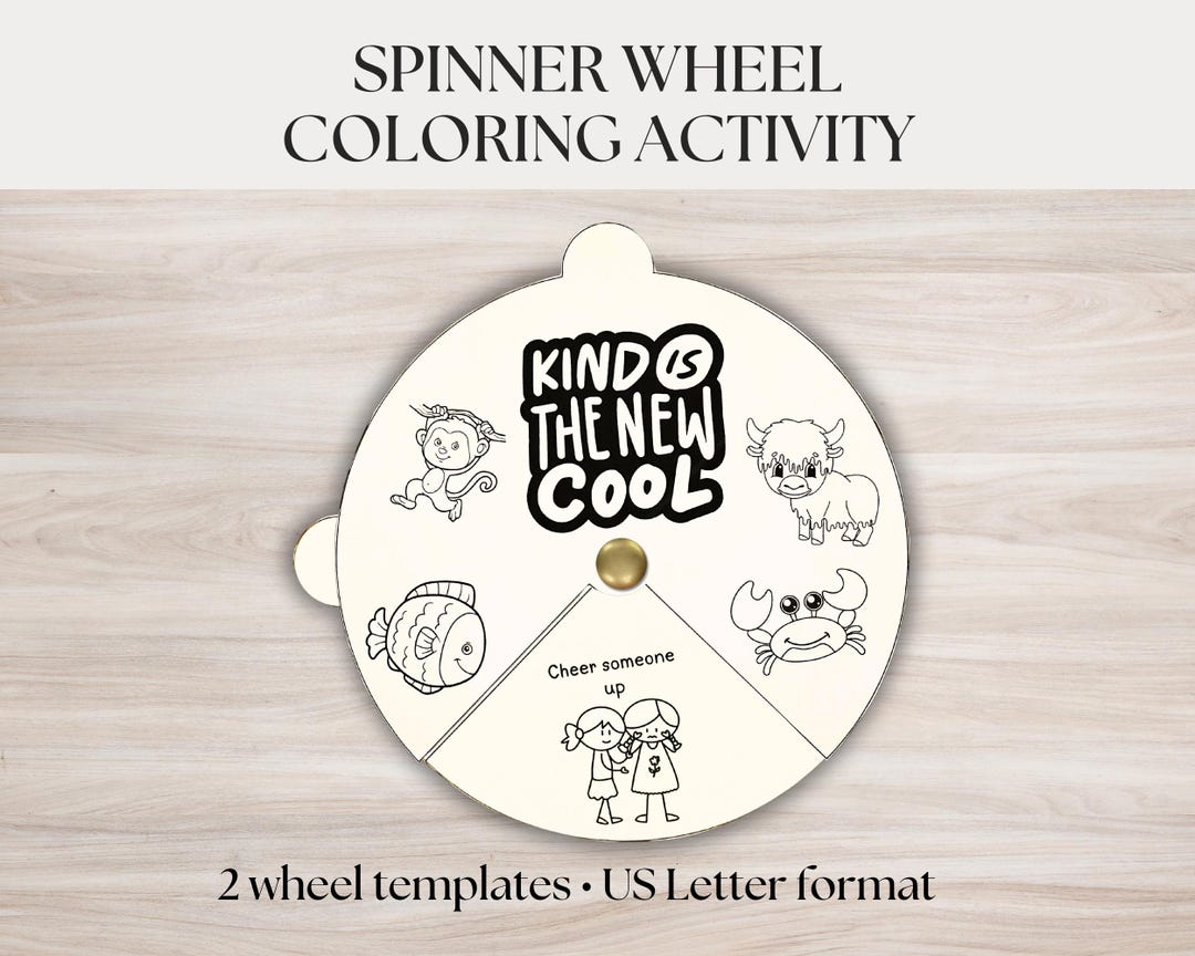 Spread Kindness Spinner Wheel Printable Colouring Activity/spread ...