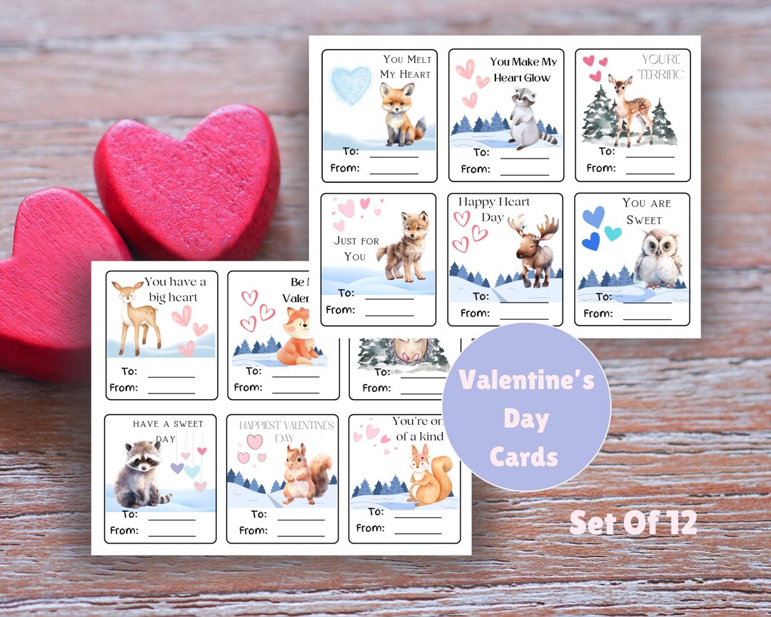 Valentine's Day Printable Cards for Toddlers and Little Kids/class ...