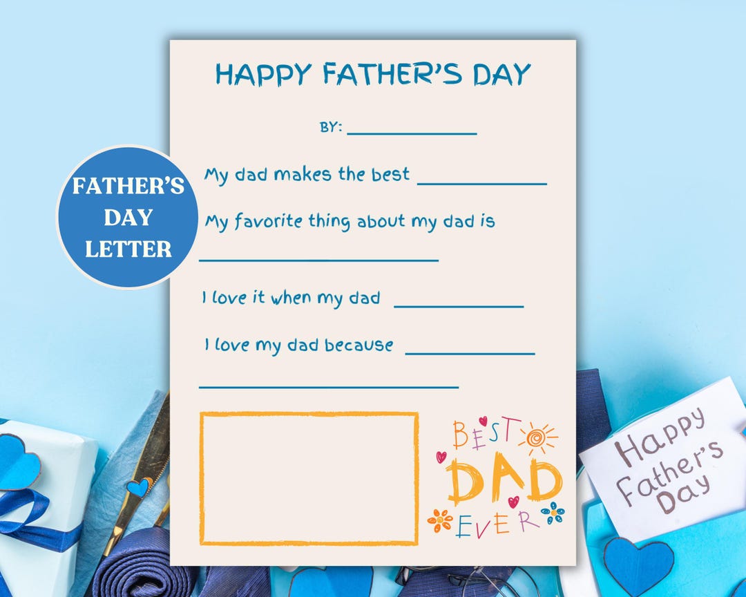 Heartfelt Personalized Father's Day Letter From Kids to Dad/ Father's ...