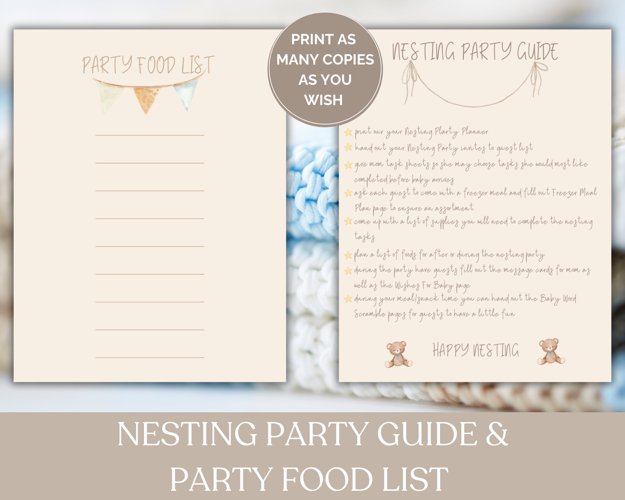 Nesting Party Planner/nesting Baby Shower Planner/nesting Party ...