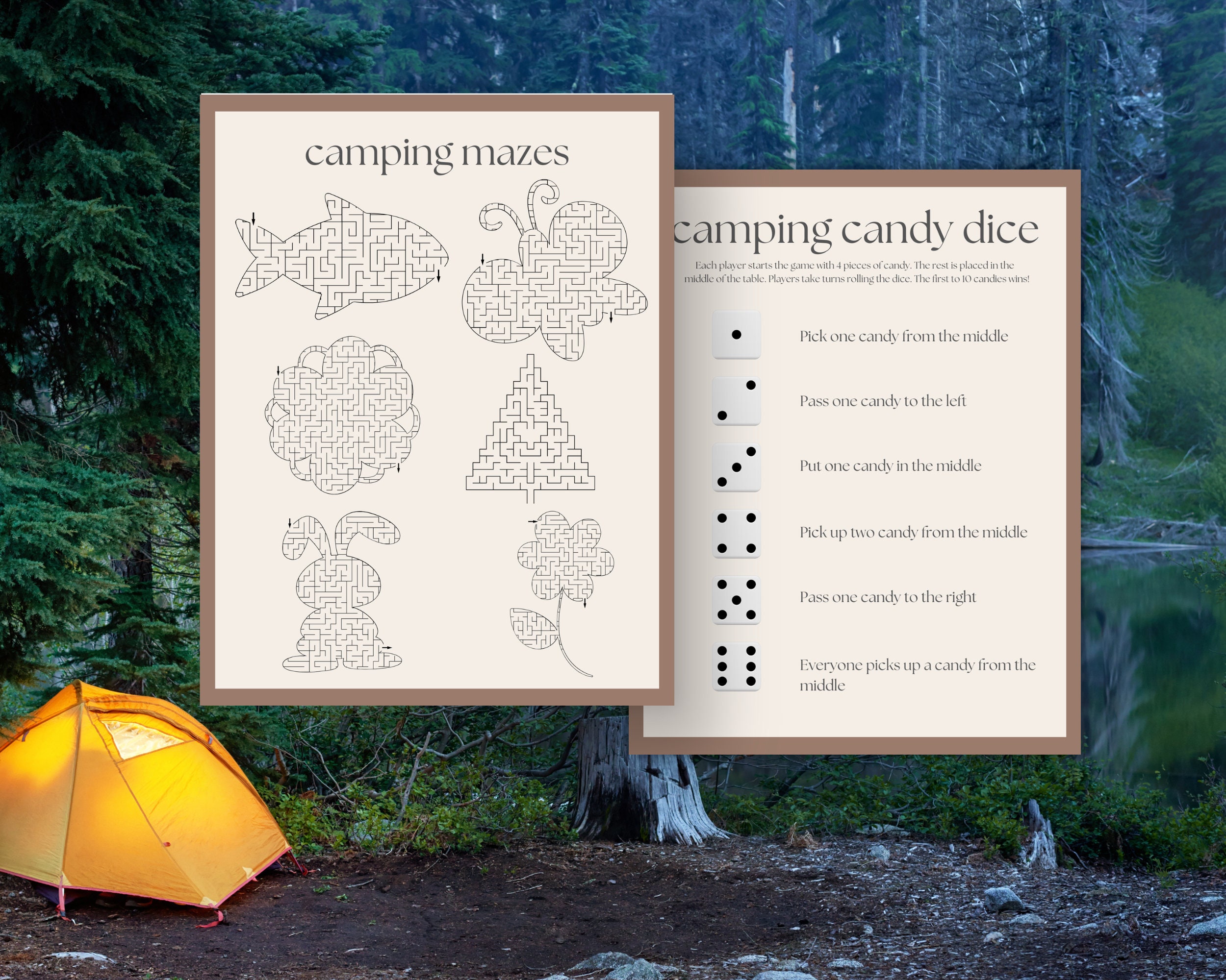 Printable Camping Activity Bundle/kids Camping Activity Set/camping ...