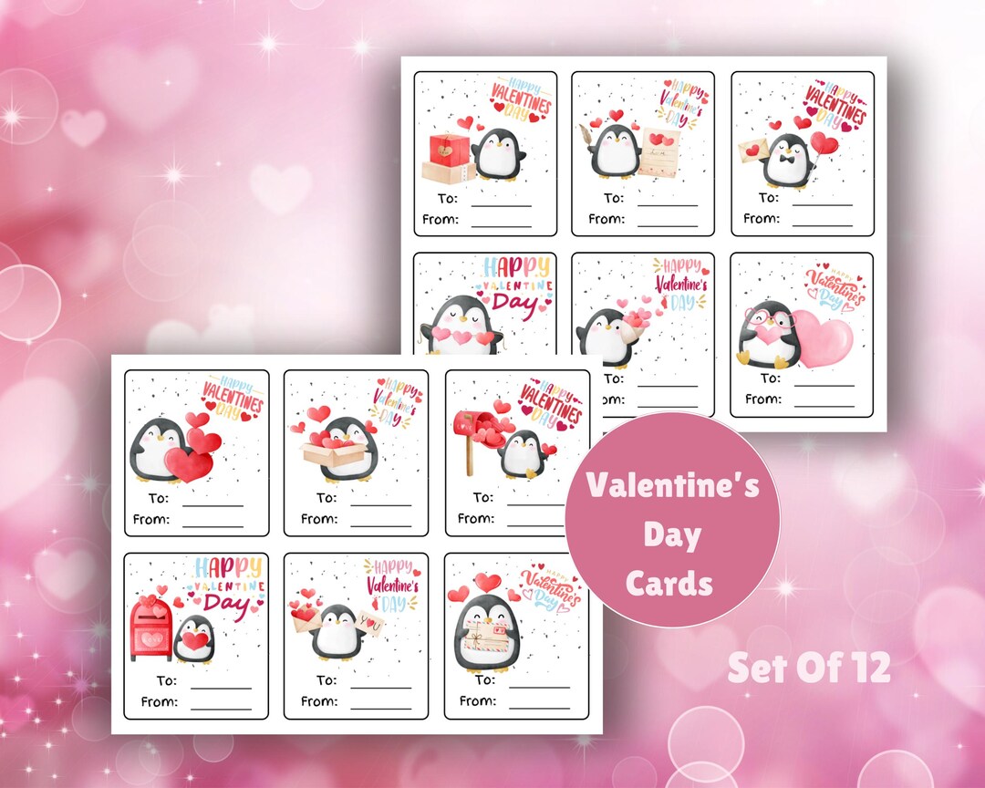 Valentine's Day Printable Cards for Toddlers and Little Kids/class ...
