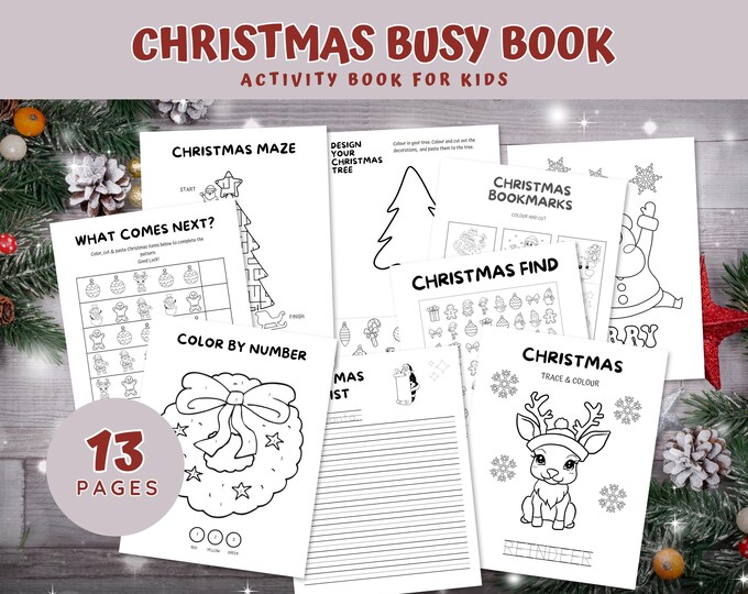 Giftful Christmas Coloring Page for Kids | 25 Coloring Pages for 4-6 ...