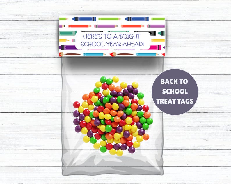 Back to School Treat Tags: Printable Classroom Gift (digital Download ...