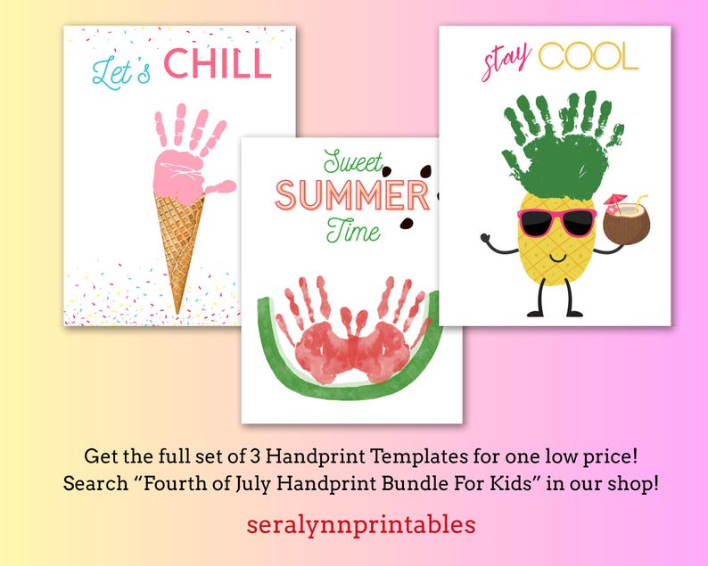 Summer Handprint Craft for Kids-digital Printable Keepsake/kids Summer ...