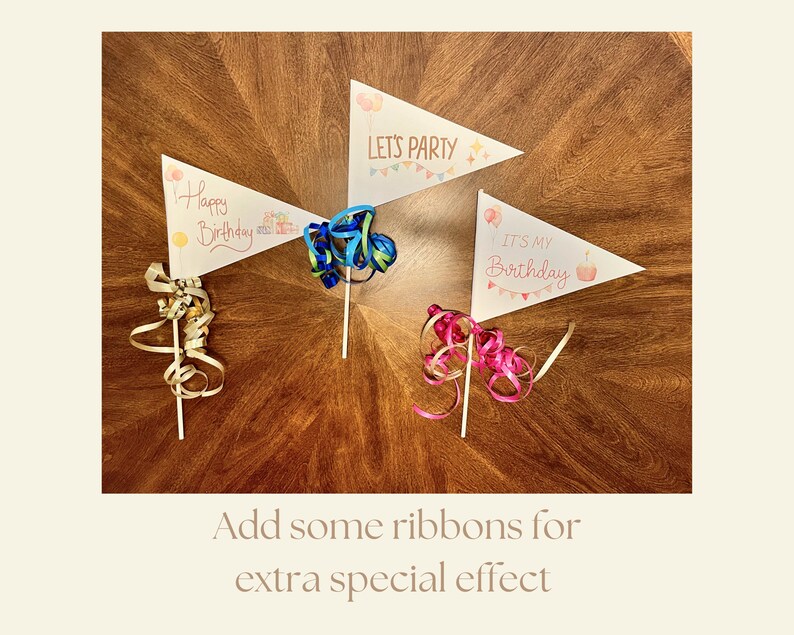 Happy Birthday Printable Flags/set of Three Printable Birthday Flags ...