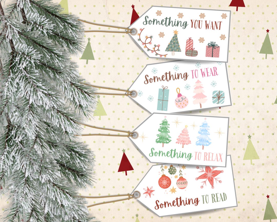 Festive Holiday Gift Tags Set for Everyone/unique Want & Need Gift ...