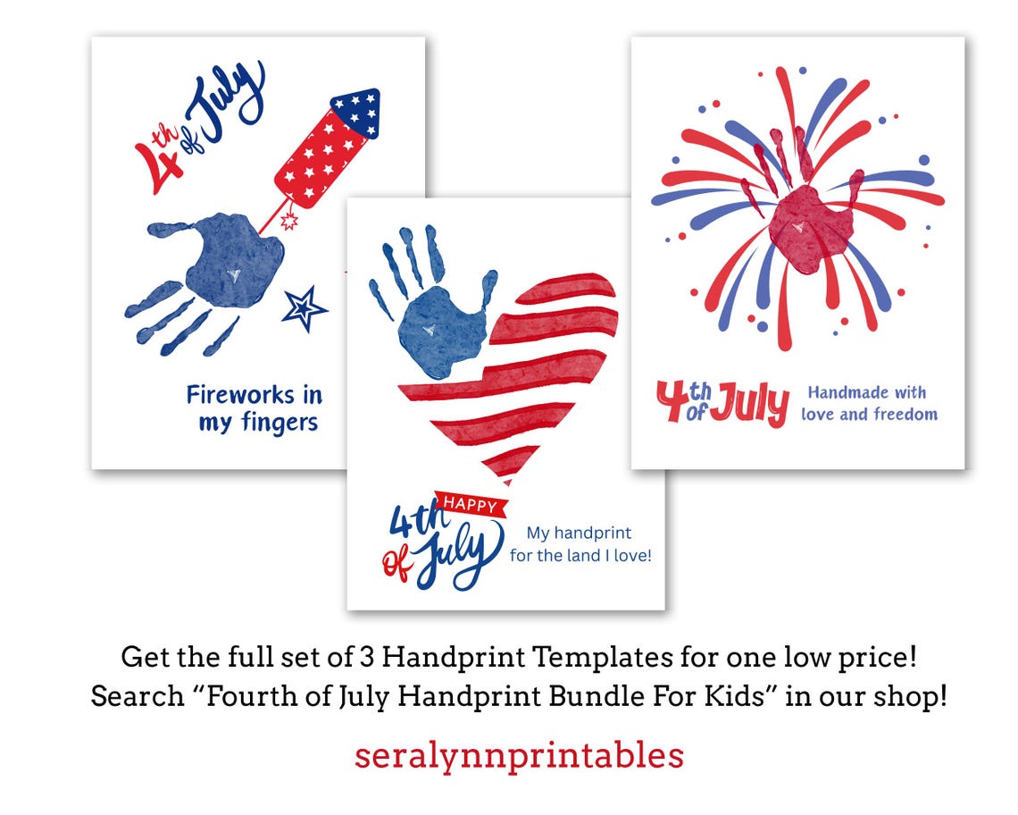 Printable Fourth of July Handprint Craft-digital Download-kids ...