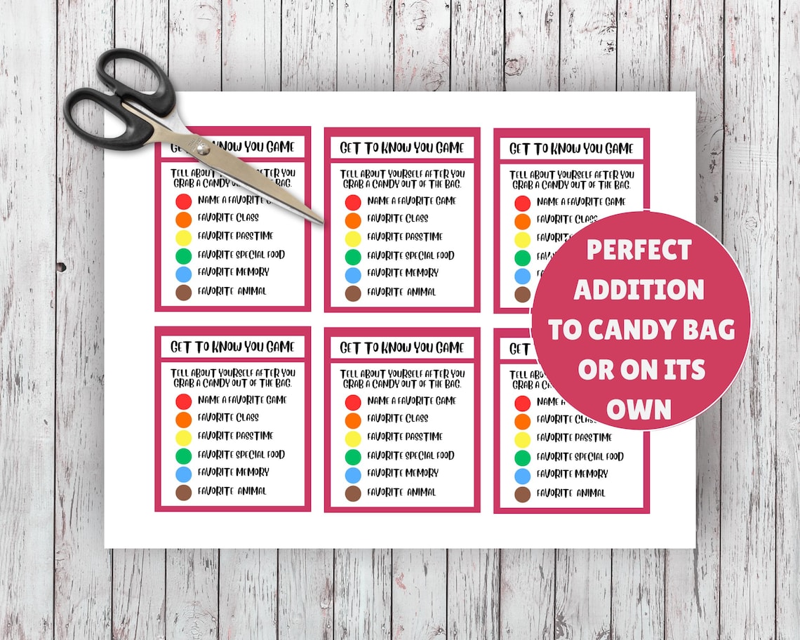 Valentine's Day Ice Breaker Get to Know You Candy Game-valentine's ...