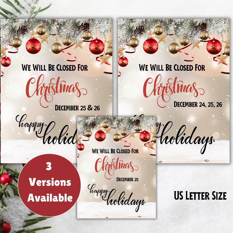 Closed Sign for Christmas - Etsy