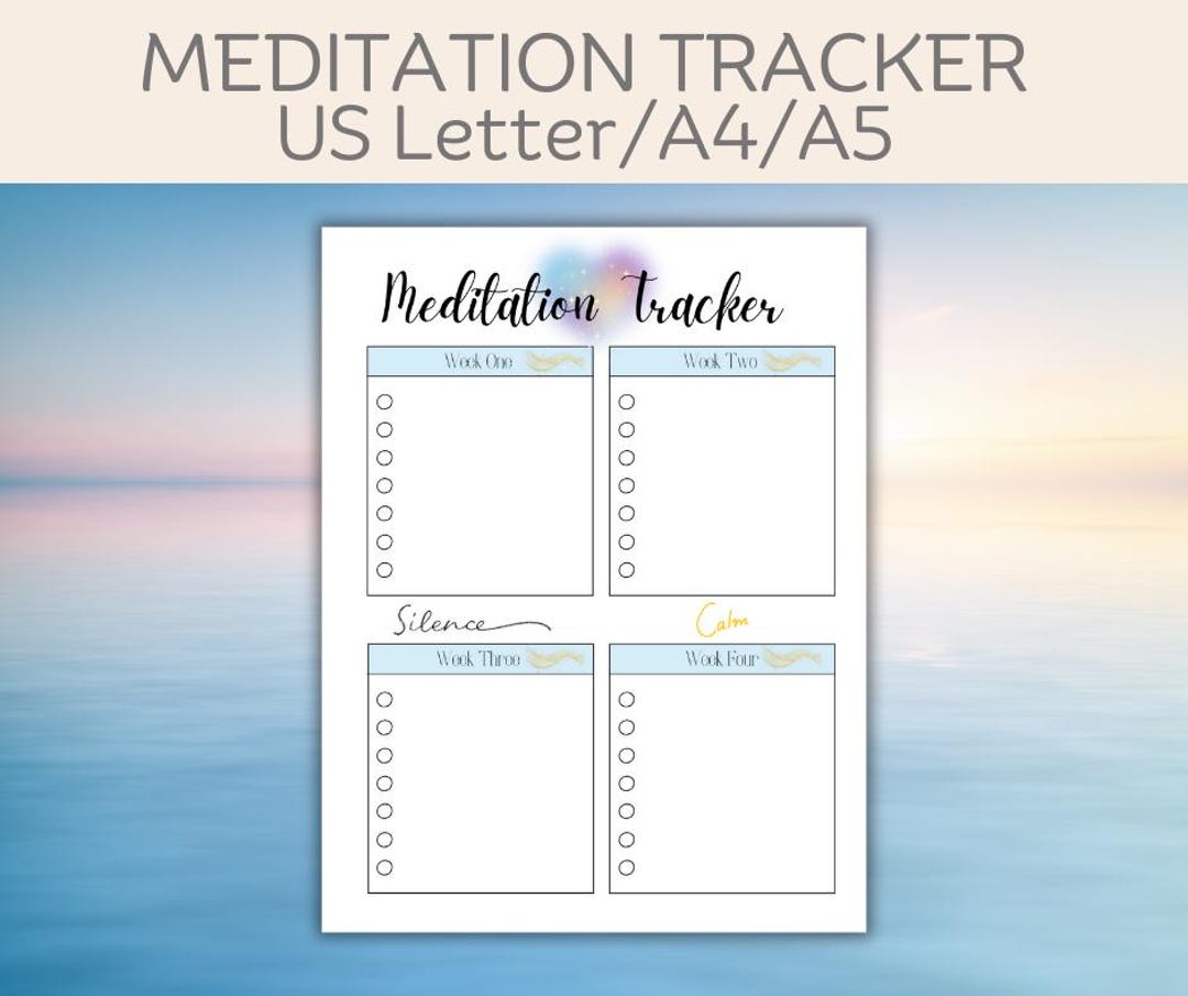Meditation Tracker/printable Meditation Tracker/meditation Planner ...