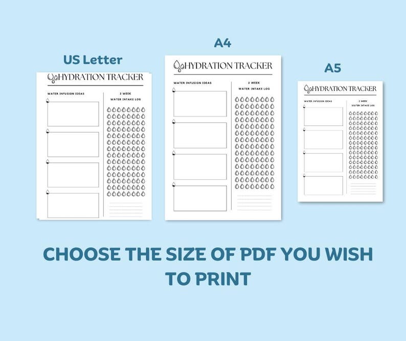 Hydration Tracker Printable/printable Hydration Tracker/hydration Log ...
