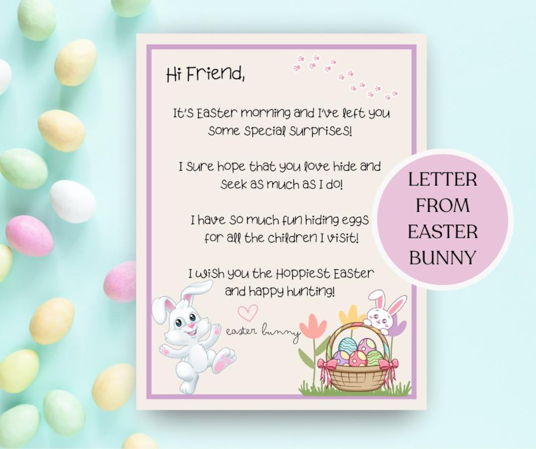 Easter Bunny Letter Printable-instant Download/letter From the Easter ...