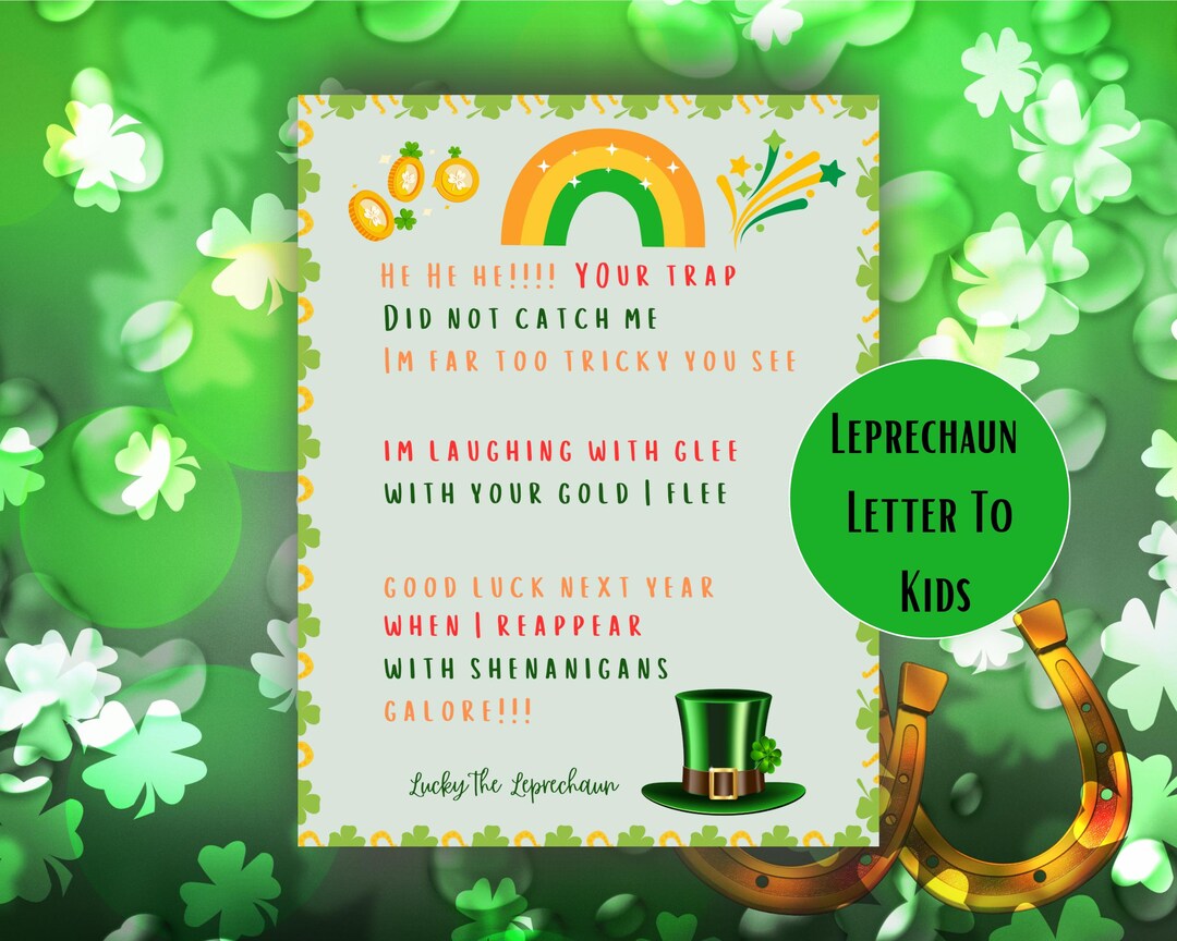 Letter From the Leprechaun to Kids/leprechaun Trap Letter/leprechaun ...
