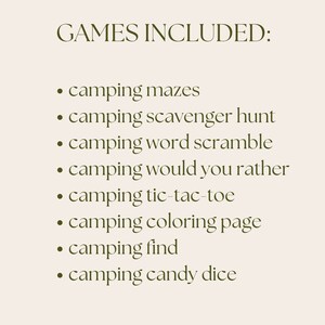 Printable Camping Activity Bundle/kids Camping Activity Set/camping ...