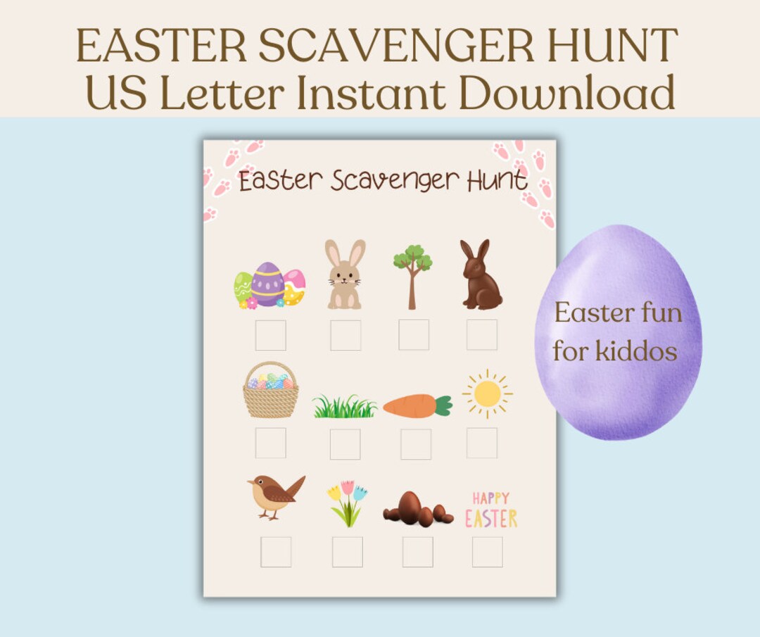Easter Scavenger Hunt Activity for Kids/easter Activity for Kids ...