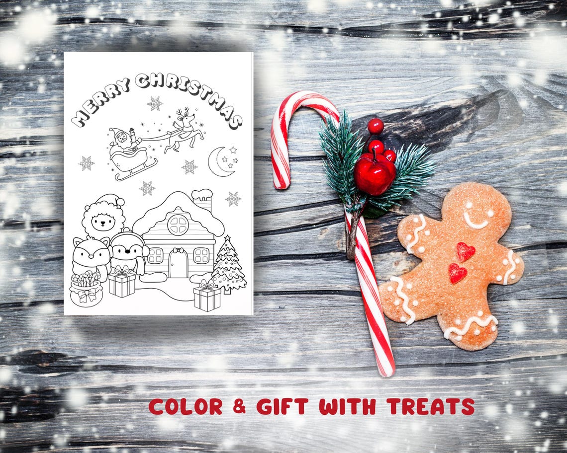Festive Christmas Coloring Cards Craft for Kids/creative Christmas Fun ...