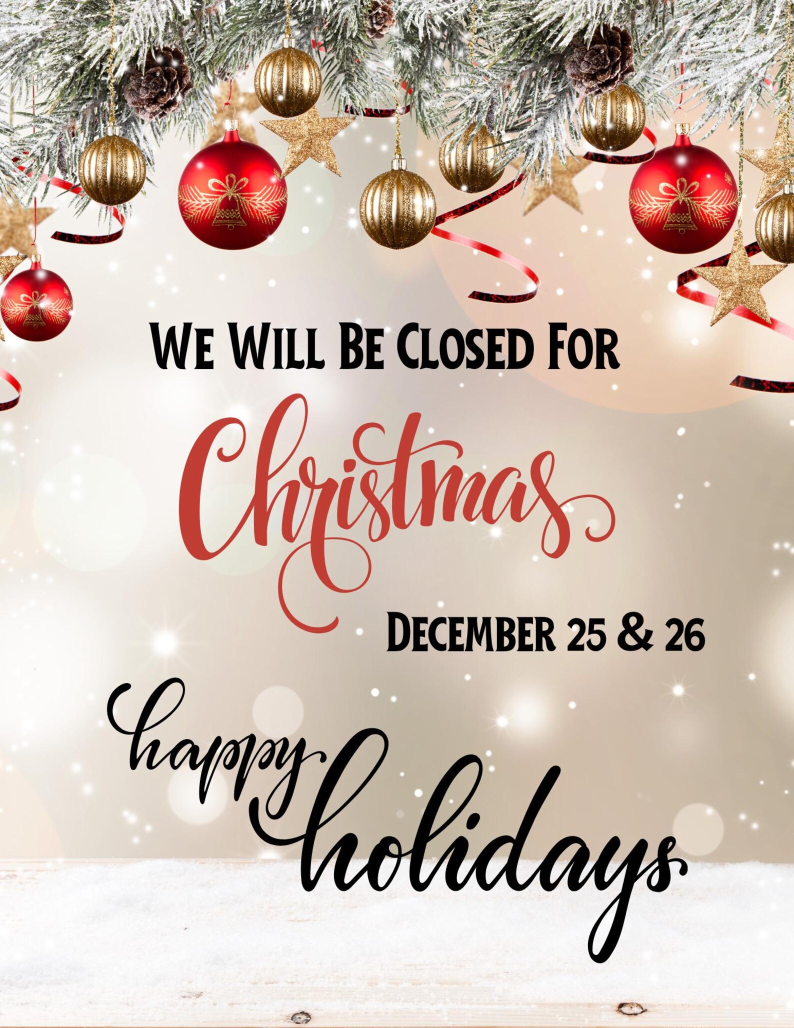 Christmas Business Closed Sign Printable-instant Download/christmas ...