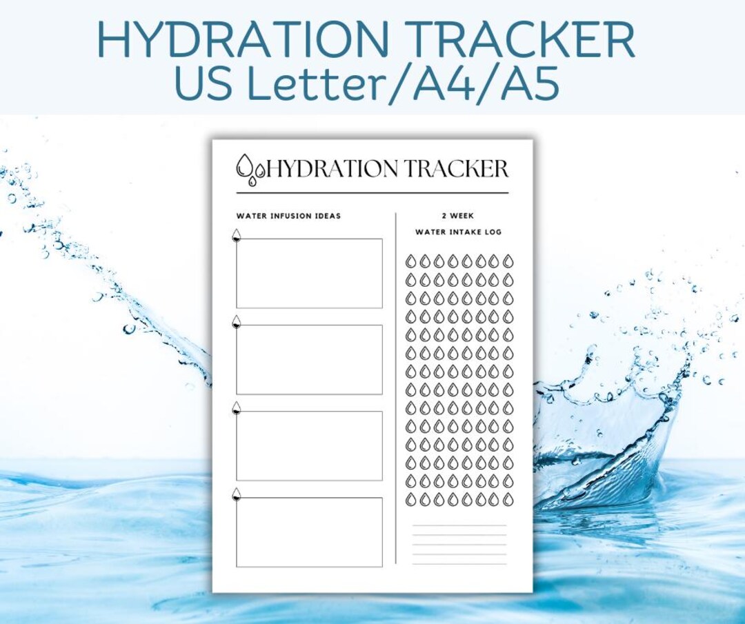 Hydration Tracker Printable/printable Hydration Tracker/hydration Log ...