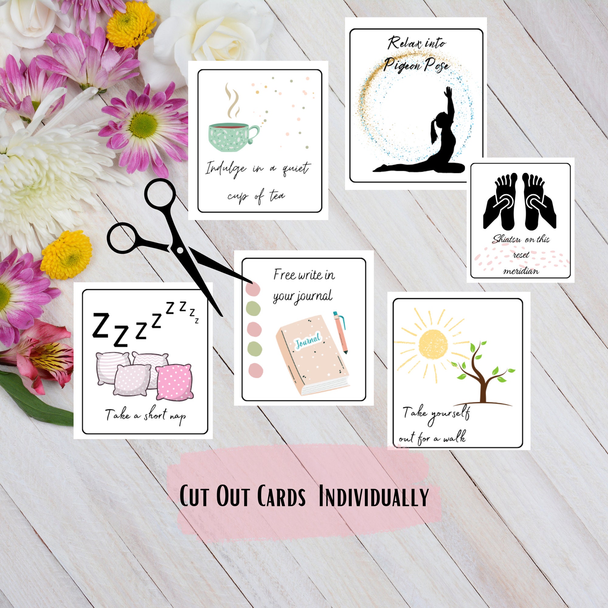 Self Care Cards Deck for Anxiety/self Care Cards for Busy Women/self ...