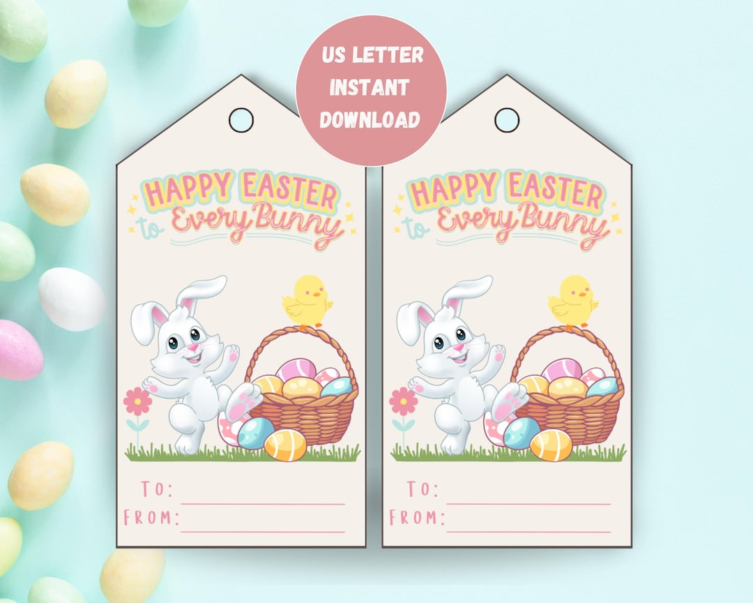 Printable Easter Gift Tags for Baskets/diy Easter Basket Gift Tags ...