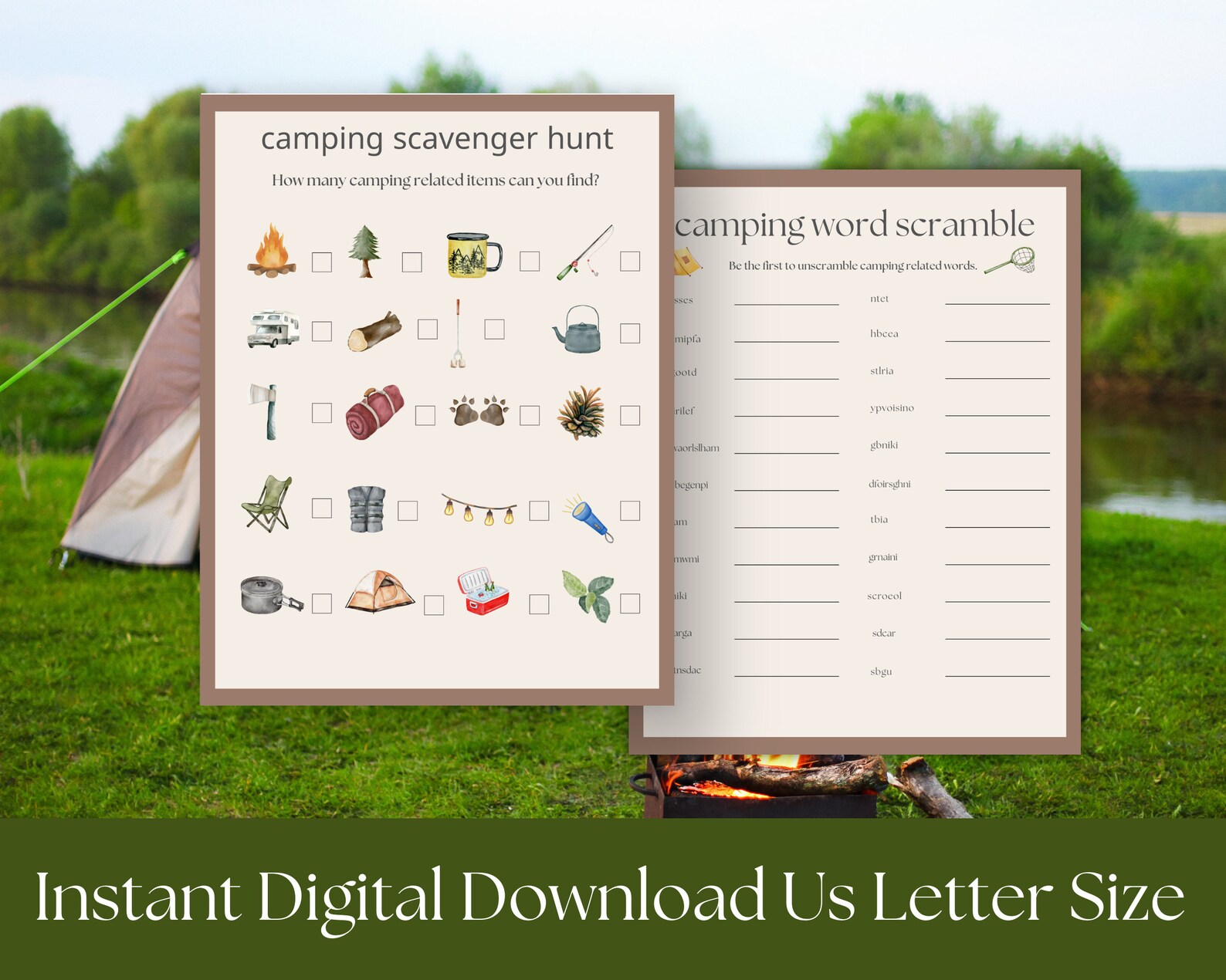 Printable Camping Activity Bundle/kids Camping Activity Set/camping ...