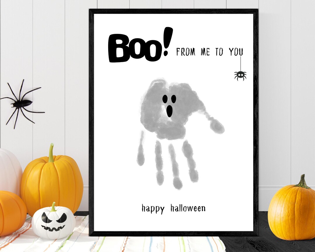 Ghost Halloween Handprint Art Printable for Kids/diy Halloween ...