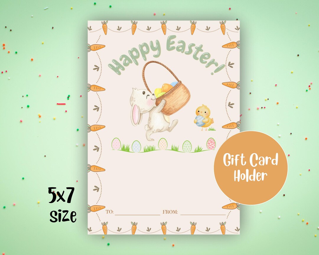 Easter Gift Card Holder-instant Download Printable/easter Bunny Gift ...