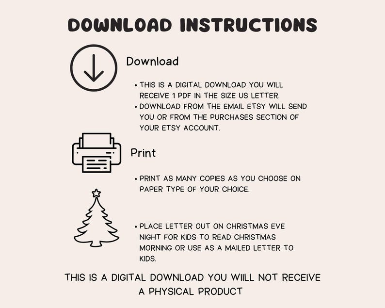Santa Claus Personalized Letter for Kids-instant Download for Christmas ...