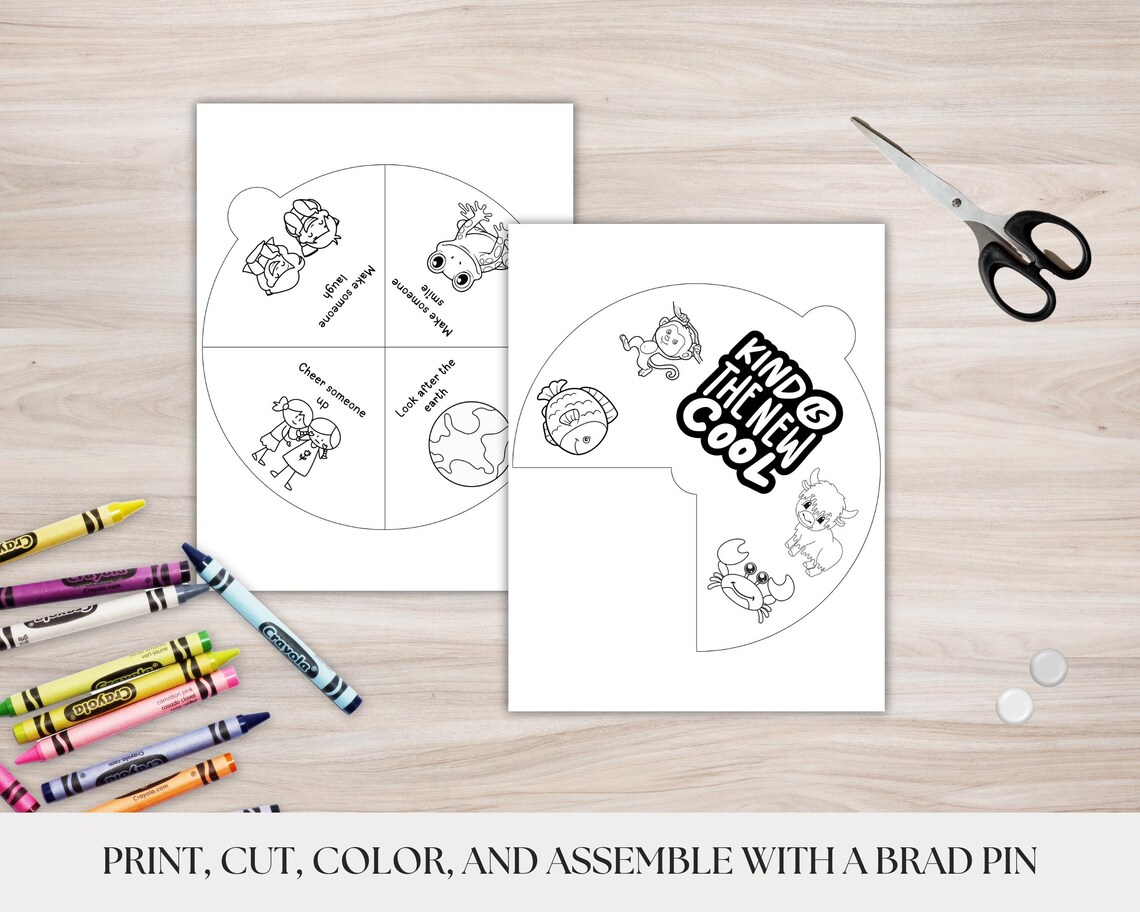 Spread Kindness Spinner Wheel Printable Colouring Activity/spread ...