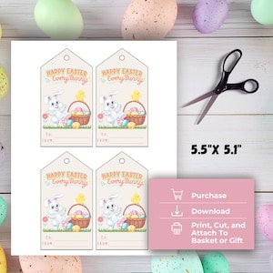 Printable Easter Gift Tags for Baskets/diy Easter Basket Gift Tags ...