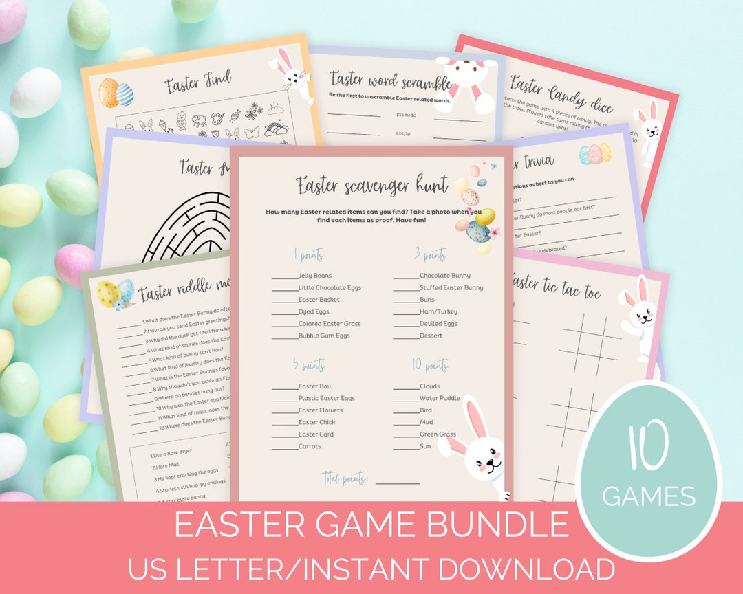 Easter Game Bundle 10 Games/easter Game Bundle for Family Fun/easter ...