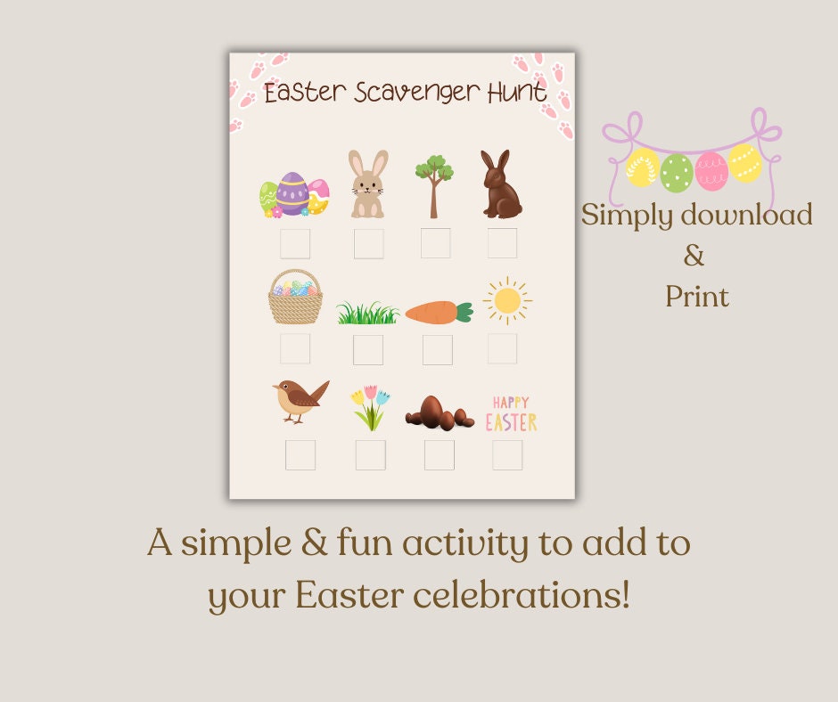 Easter Scavenger Hunt Activity for Kids/easter Activity for Kids ...
