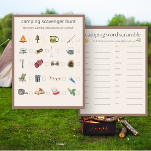 Printable Camping Activity Bundle/kids Camping Activity Set/camping ...