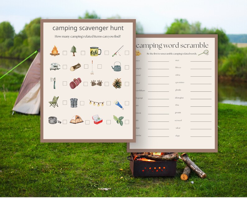 Printable Camping Activity Bundle/kids Camping Activity Set/camping ...