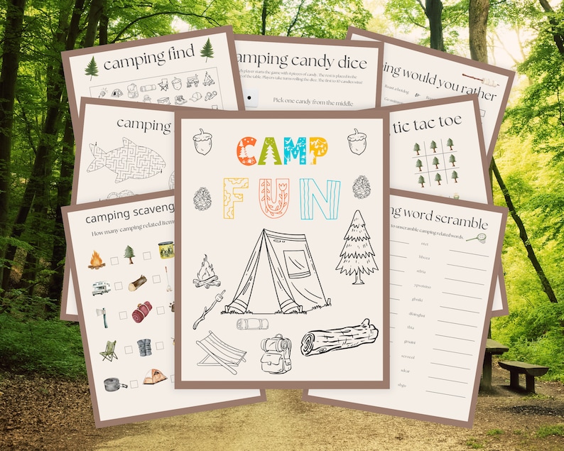 Printable Camping Activity Bundle/kids Camping Activity Set/camping ...