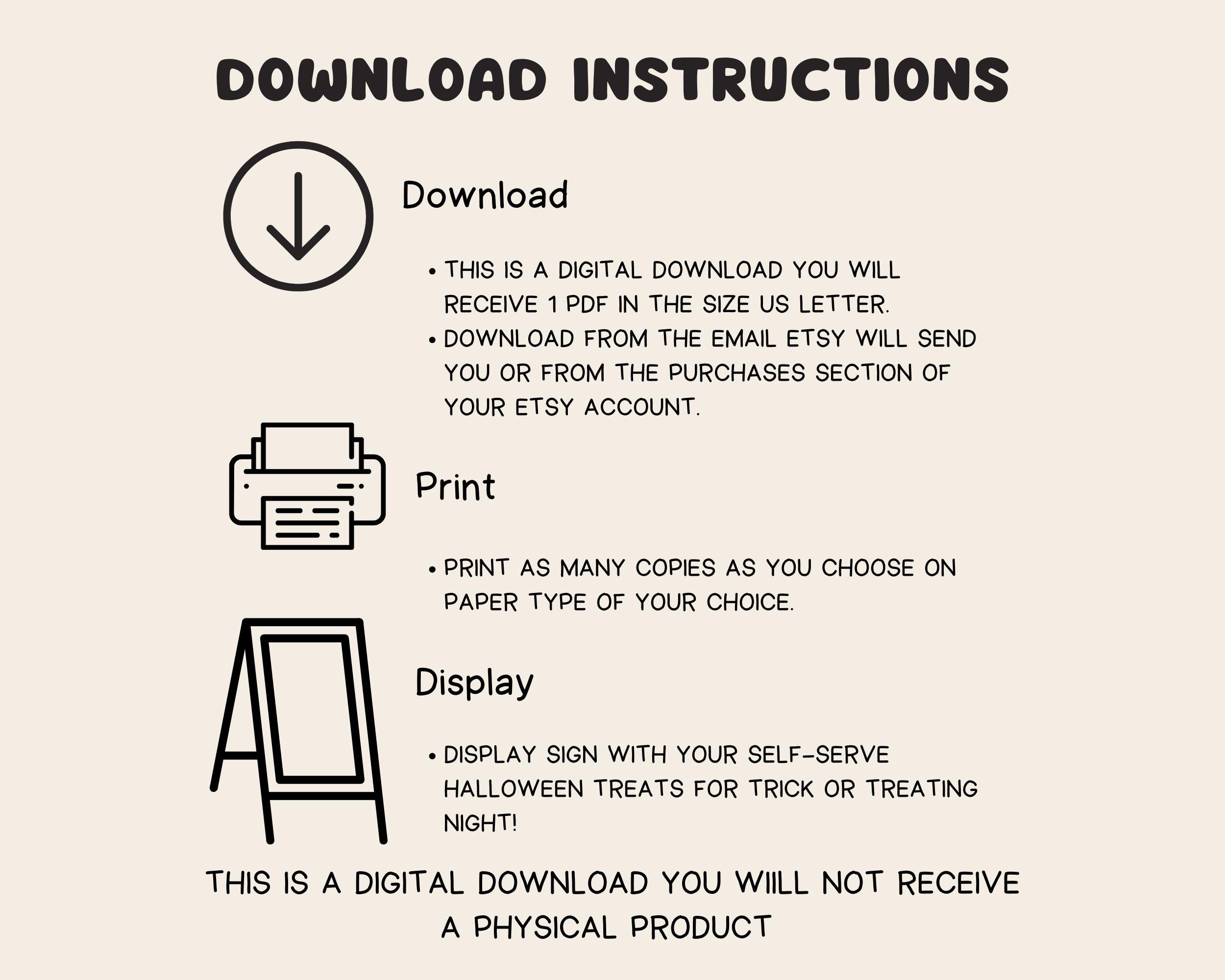 Self Serve Halloween Trick or Treat Sign/help Yourself Halloween Trick ...