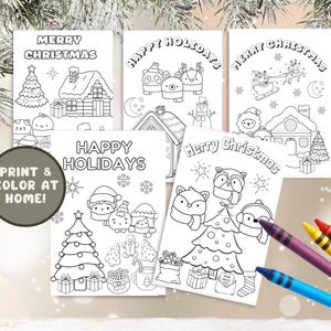 Festive Christmas Coloring Cards Craft for Kids/creative Christmas Fun ...