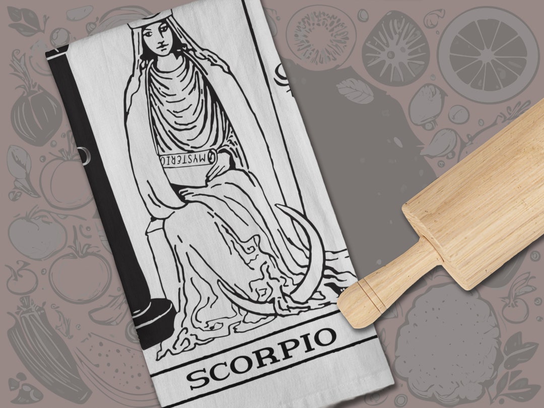 Scorpio High Priestess Tarot Tea Towel: Astrology Kitchen, October ...