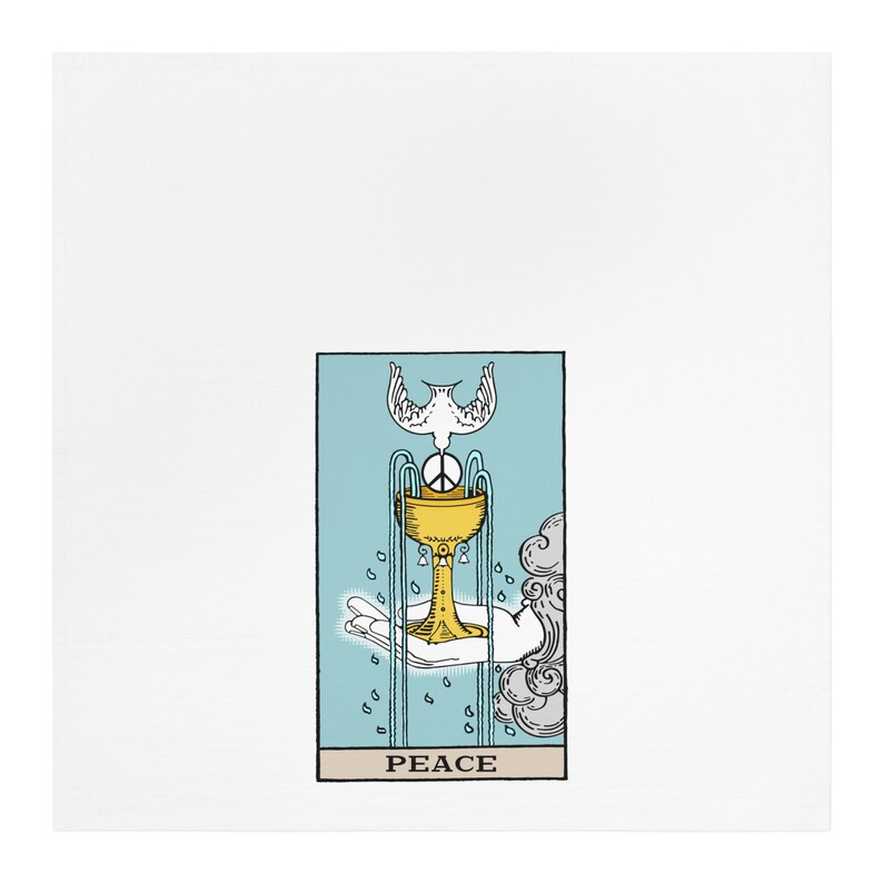Peace on Earth Ace of Cups Tarot Tea Towel - Peace Sign, Astrology ...