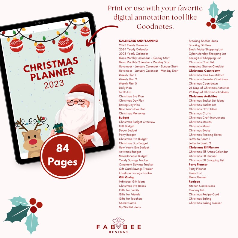 Ultimate Christmas Printable & Digital Planner: Organize Your - Etsy