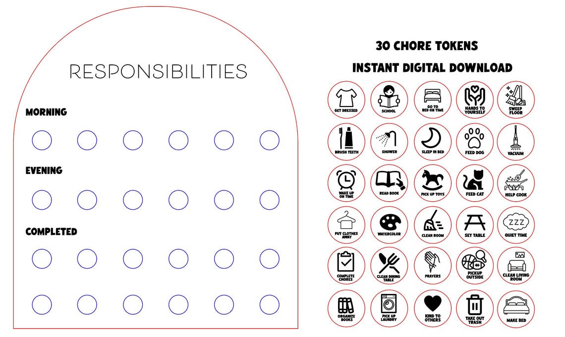 Daily Responsibilities Chore Chart SVG - Digital File Download ...
