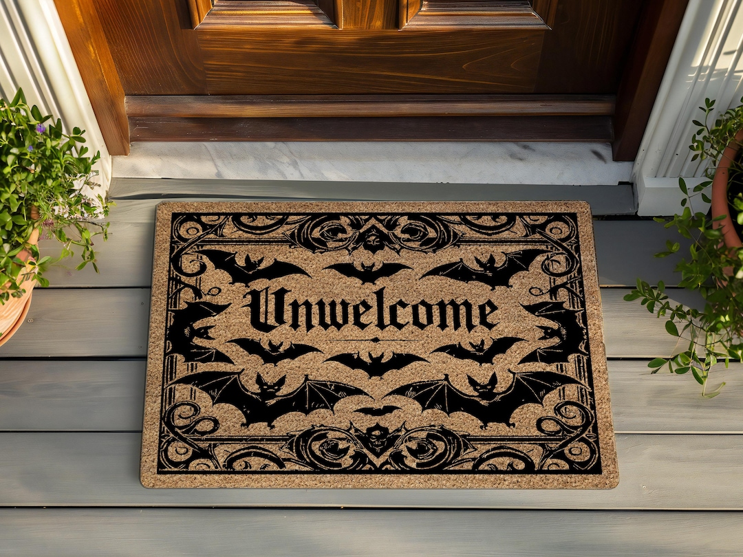 Unwelcome Bats Doormat, Halloween at Home, Unwelcome Doormat, Halloween ...
