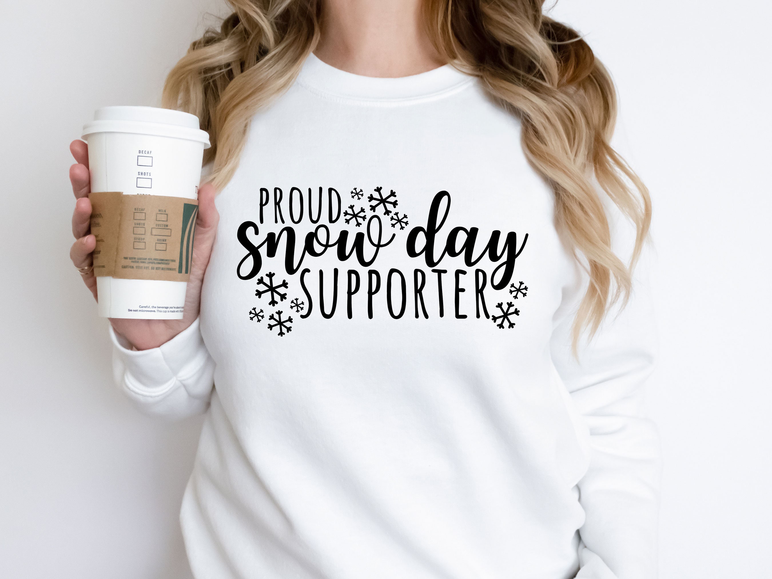 Proud Snow Day Supporter Cute Winter Sweatshirt, Teacher Humor Sweater ...