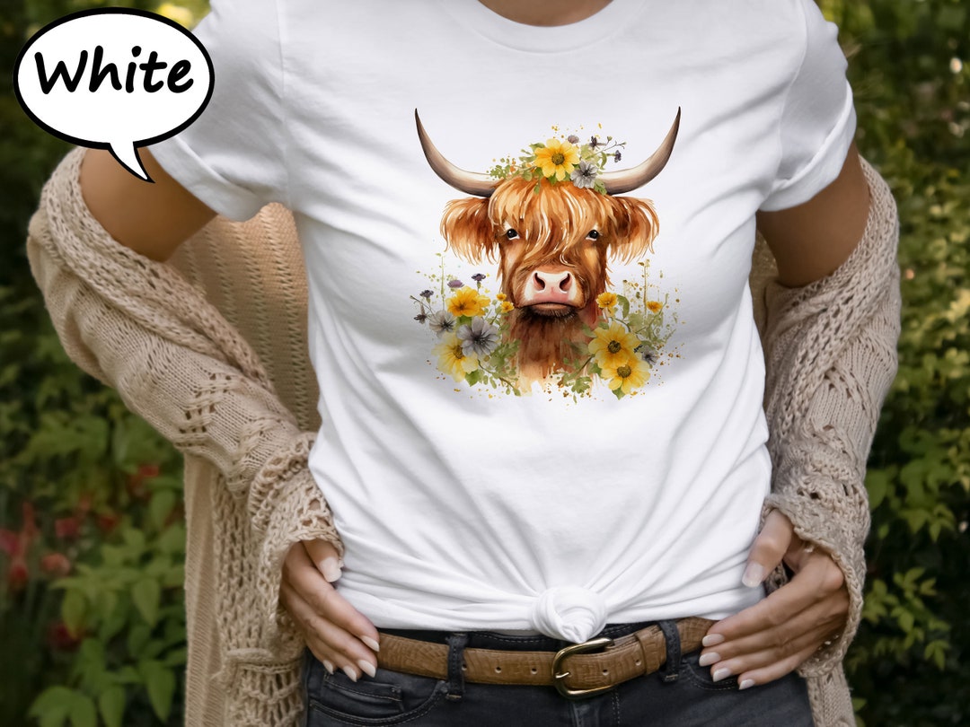 Highland Cow Shirt, Cute Cow T-shirt, Western Sweatshirt, Farm Life ...