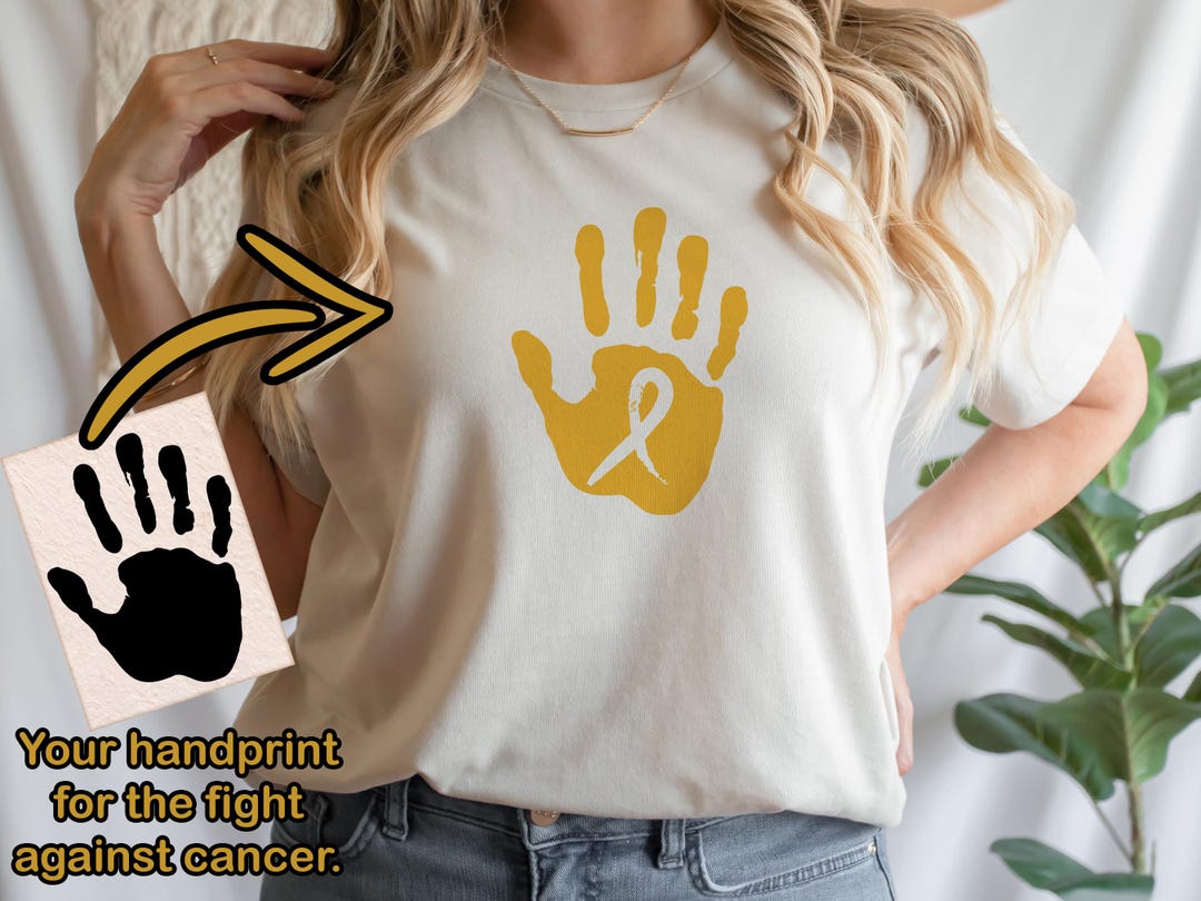 Custom Handprint Cancer Awareness Shirt, Handmark for Fight Against ...