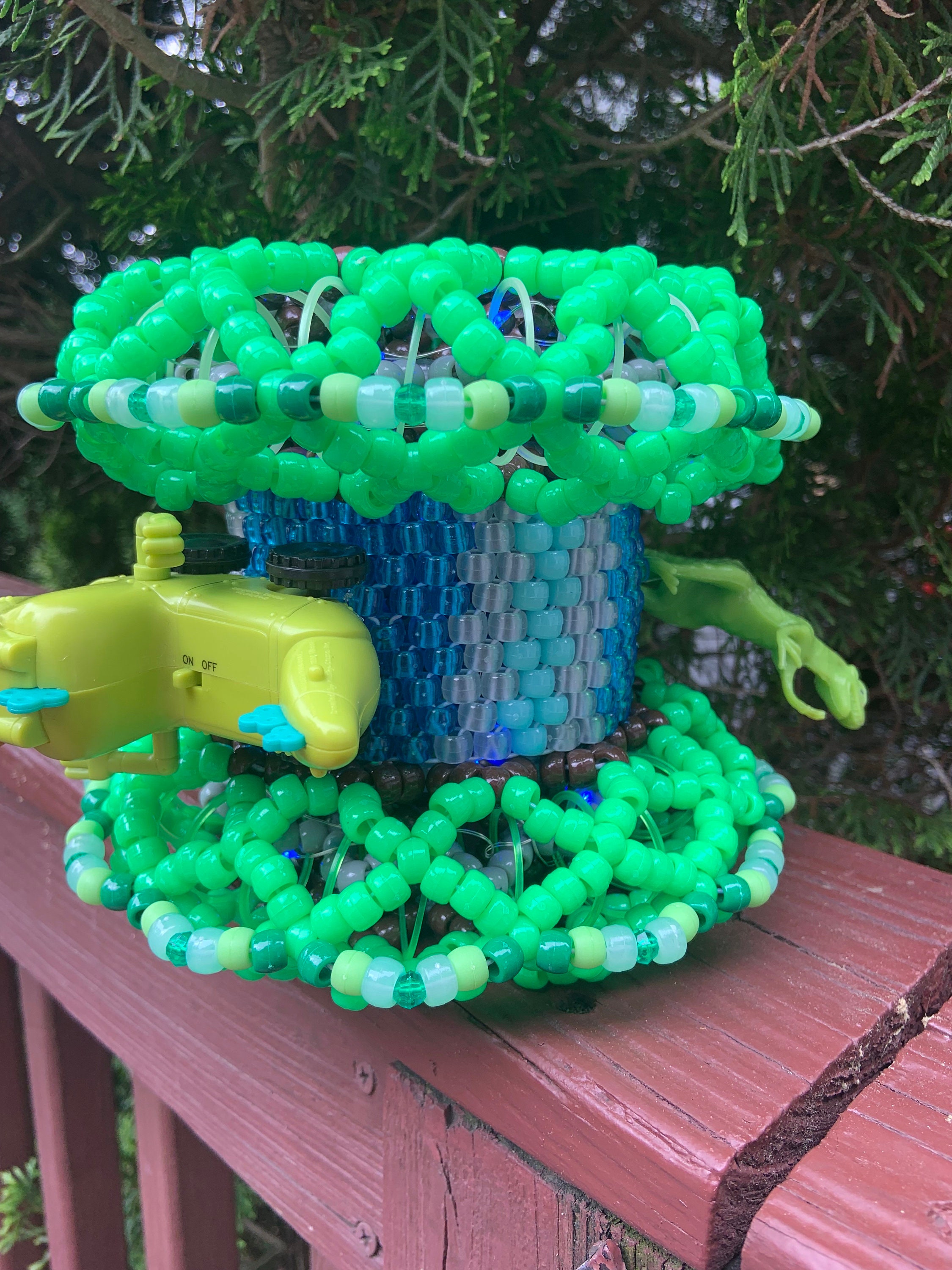 Dinosaur Evolution Light up Slinky Rotating Kandi Cuff Rave Pony Bead ...